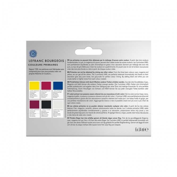 Linel gouache extra-fine 6x14ml mix set couleur primaire - Gouache