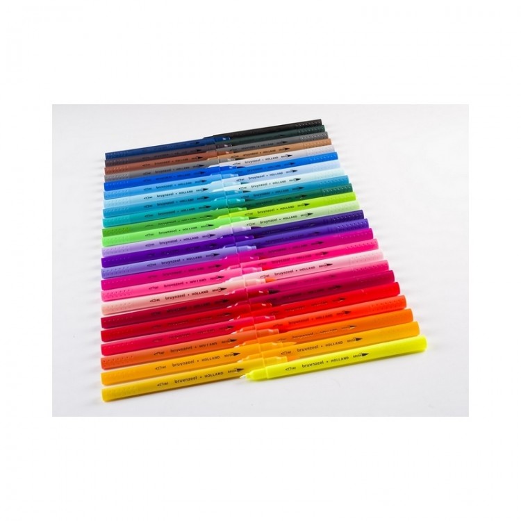 Boite de 48 Feutres Double Pointe - Brushpen Bruynzeel